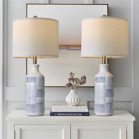 Pokat 2725 Ceramic Table Lamps Set Of 2 Farmhouse Lamps For Living