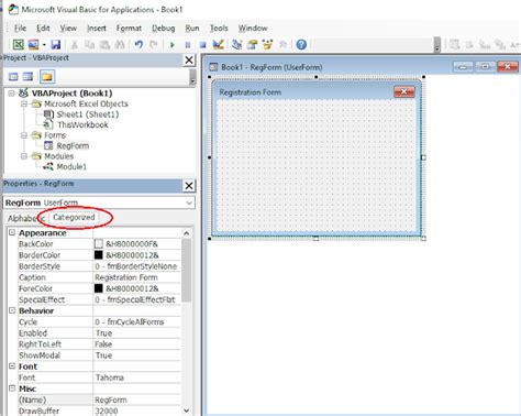 Excel Macro Class Userform Properties