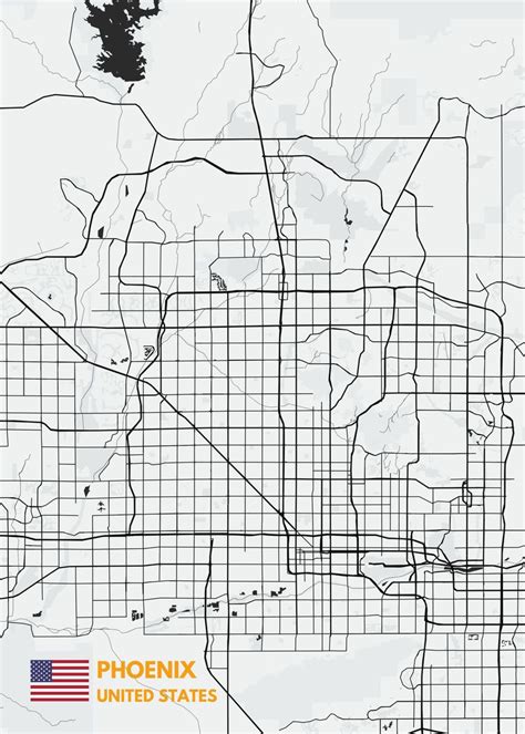 Phoenix Maps Art Poster By Ad Art Displate