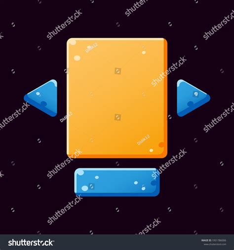 Set Funny Blue Yellow Game Ui Stock Vector Royalty Free 1951786006 Shutterstock