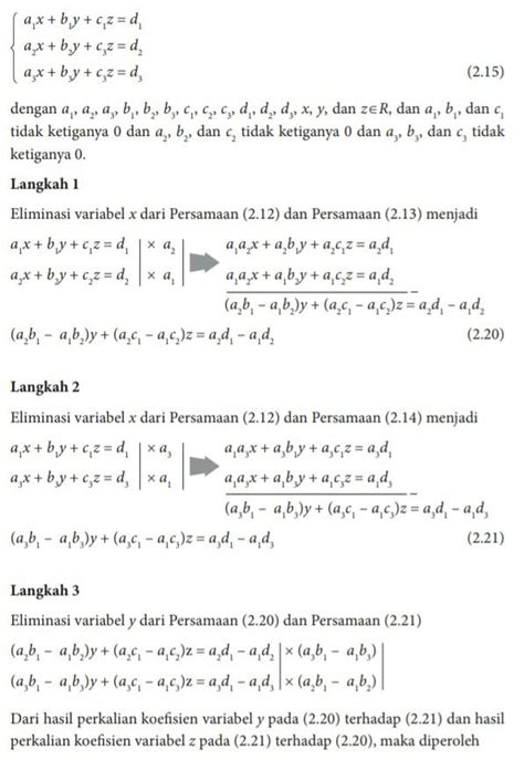 Sistem Persamaan Linear Tiga Variabel Ringkasan Materi