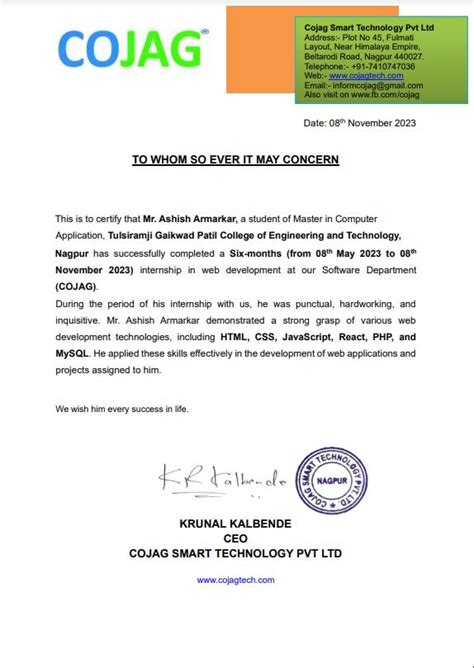 Ashish Armarkar On Linkedin Webdevelopment Internshipcomplete