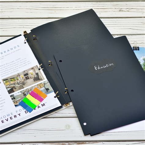 Babeever 6 Pack Heavy Duty Plastic Two Pocket Folders Binder Dividers With Pocket 3 Hole