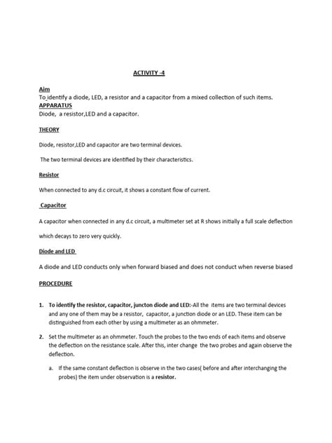 Activity 4 Download Free Pdf Capacitor Resistor