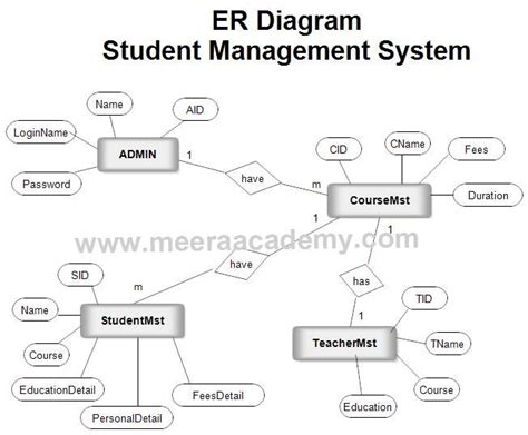 ER Diagram For Student Management System College Requirements Student Attendance Programming