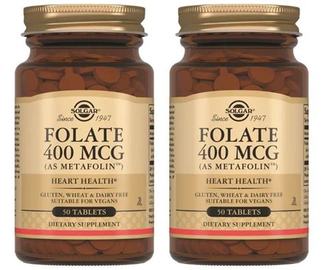 Solgar Folate 400 mcg Metafolin (Солгар Фолат 400 мкг Метафолин), 50 ...