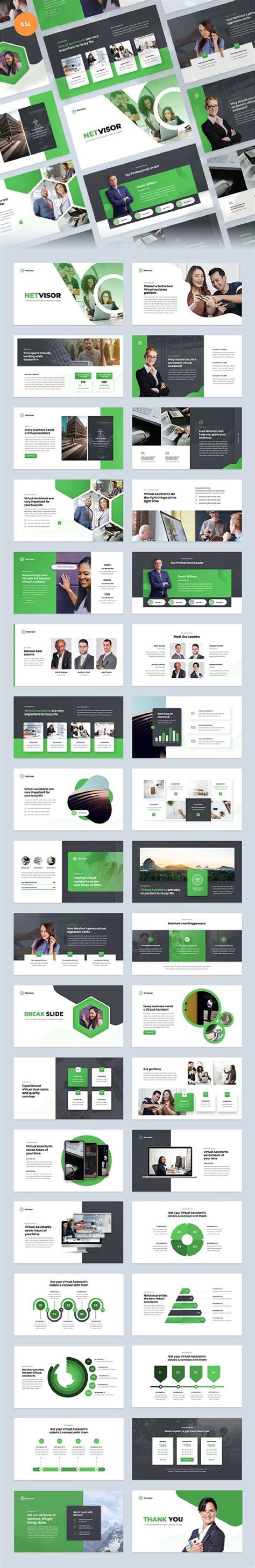 Virtual Assistant And Secretary Keynote Presentation Templates
