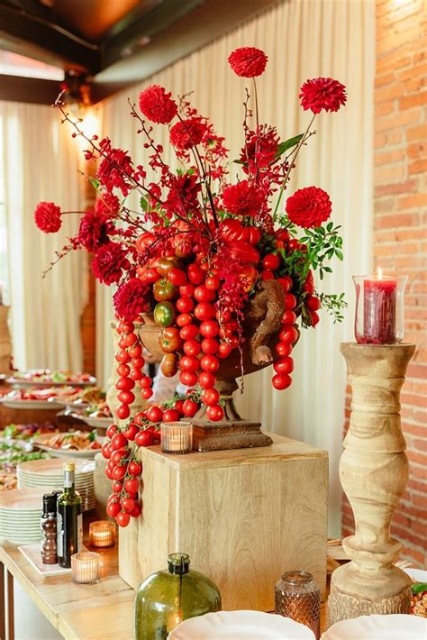 Vibrant Red Decor Italian Party Decor Italian Themed Event