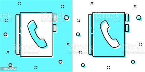 녹색과 흰색 배경에 격리 된 검은 줄 주소 책 아이콘 노트북 주소 연락처 디렉토리 전화 전화 번호부 아이콘 임의동적 모양 벡터 일러스트레이션 가능성에 대한 스톡 벡터 아트