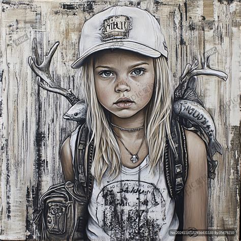 Ai创作图小女孩装饰画 丙烯肖像画 写实人物插画 数字肖像插画 写实人物绘画 欧美风绘画 新颖新锐创意艺术绘画 超写实插画 手绘肖像装饰画 丙烯画人物 另类艺术画 创意人物画 酷女孩插画 欧美