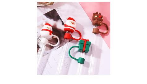 4pcs Christmas Straw Cover For Stanley 30and40 Oz Tumbler 10mm Cute