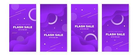 깨끗한 현대 소셜 미디어 스토리 템플릿 세트 다채로운 기하학적 배경 플래시 세일 할인 배너 템플릿 프로모션 가격에 대한 스톡 벡터 아트 및 기타 이미지 Istock