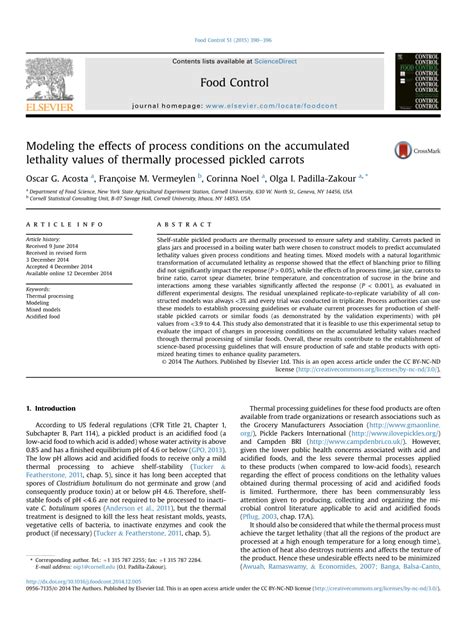 Pdf Modeling The Effects Of Process Conditions On The Accumulated