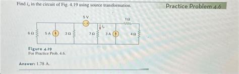 Solved Find I In The Circuit Of Fig 419 Using Source