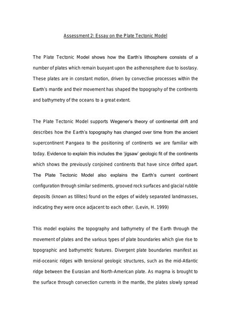Assignment 2 The Plate Tectonic Model Geos112 The Planet Earth Mq Thinkswap