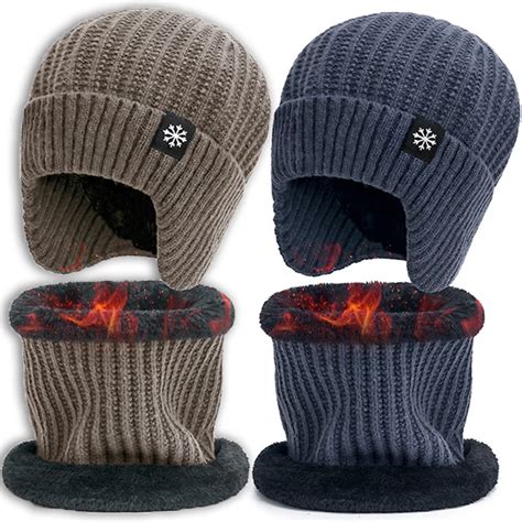 여성용 니트 모자 스카프 모자 따뜻한 겨울 모자 스컬리 비니 따뜻한 양털 모자 패션 2 피스 세트