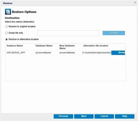 arcserve udp to sql server restore
