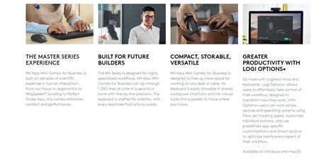 Logitech Mx Keys Mini Keyboard And Mouse Combo Bluetooth 5 0 Le And Logi