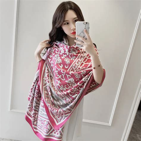럭셔리 브랜드 민족 스타일 보헤미안 스타일 스카프 여성 여름 나일론 긴 목도리 여성 꽃 레이스 스카프 숙녀 스카프 2019여성용 스카프 Aliexpress