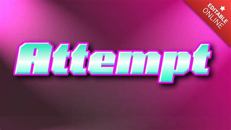 Attempt | Turquoise With Rotation Animation | Text Effect Generator