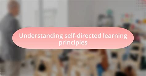 What I Applied From Self Directed Learning