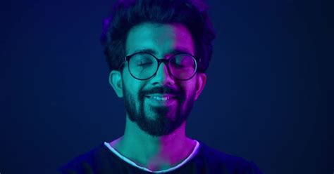 Portrait Indian Man Muslim Guy Developer Coding Worker Smile Computer Internet Technology Hacker