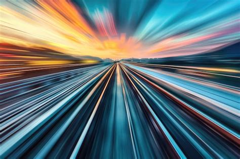 Dynamic Speed Blur Effect Illustration With Motion Lines Premium AI Generated Image