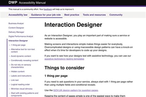 Dwp Accessibility Manual Uk