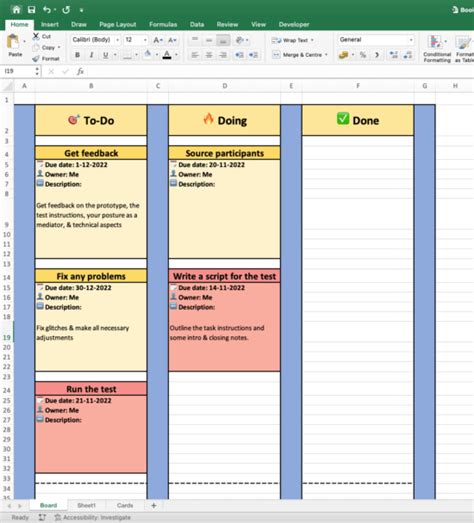 How To Create A Kanban Board In Excel Taskade