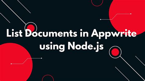 📄 List Documents in Appwrite using Node.js – Easy Step-by-Step Guide - YouTube