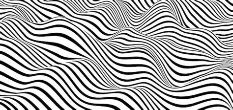 Premium Vector Abstract Optical Illusion Wave A Flow Of Black And White Stripes Forming A Wavy