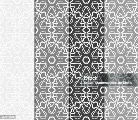 현대적인 세련 된 기하학 육각 완벽 한 패턴 배경 아트 데코의 집합입니다 고급 벽지 초대에 대 한 텍스처입니다 벡터 일러스트 레이 션 및 디자인 장식입니다 건축에 대한 스톡