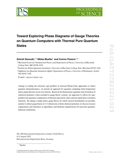 Pdf Toward Quantum Computing Phase Diagrams Of Gauge Theories With