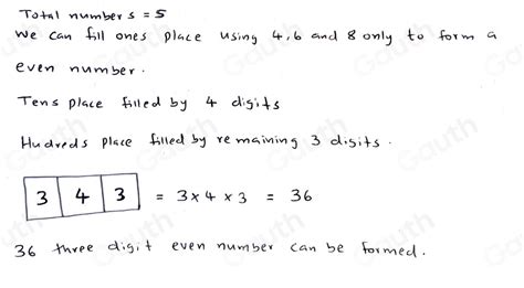 Solved How Many Three Digit Even Numbers Can Be Formed Using The