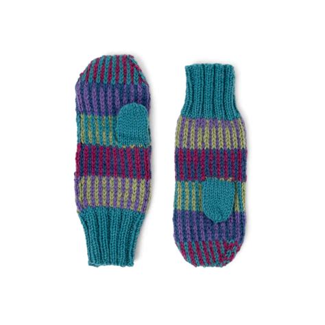 Free Knit Pattern For Patons Color Dash Mittens Knitting Bee
