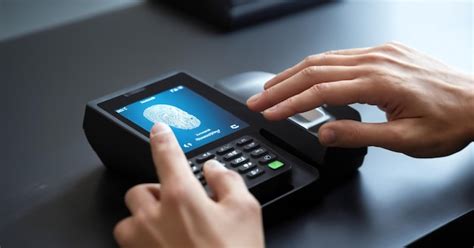 premium photo virtual fingerprint to scan biometric identity and