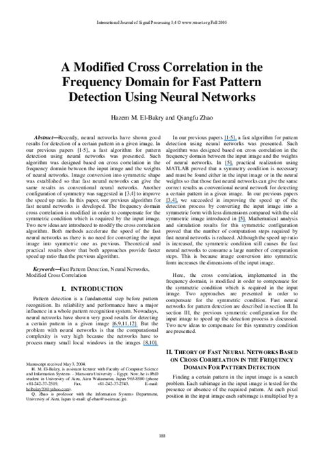 Pdf A Modified Cross Correlation In The Frequency Domain For Fast