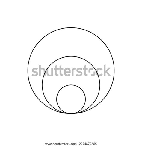 Three Stacked Concentric Circles Diagram Stock Vector Royalty Free
