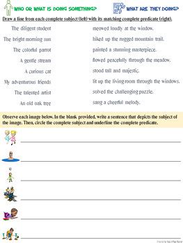 Complete Subject Complete Predicate Worksheet By Ace Up Your Sleeve