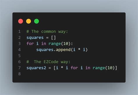 Ezcode Dont Loop To Build A List In Python — Use List Comprehension Why Its Better