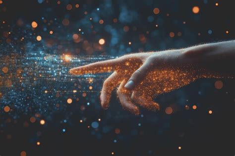 Closeup Hand Touching Digital Iot Technology Ai Chatbot Smart Device Vpn Cyber Security