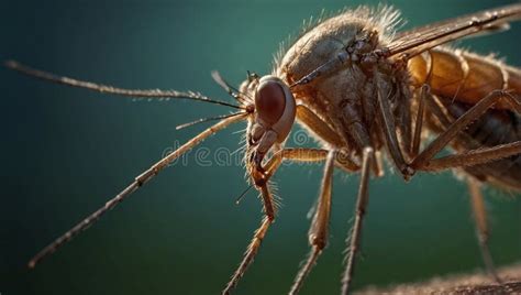 Close Up View Of A Mosquito On Human Skin Showing The Insect S Long