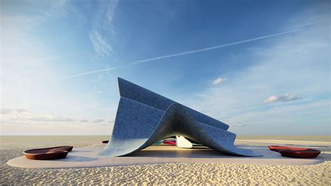 wave pavilion design behance