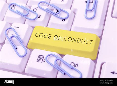 Conceptual Display Code Of Conduct Internet Concept Ethics Rules Moral Codes Ethical Principles