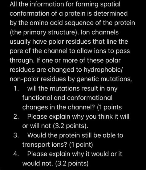 Solved All The Information For Forming Spatial Conformation