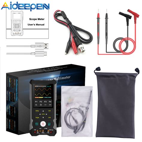 Aideepen Handheld Oscilloscope Waveform Generator Multimeter 3 In 1 Multifunction Tester 2ch Awg
