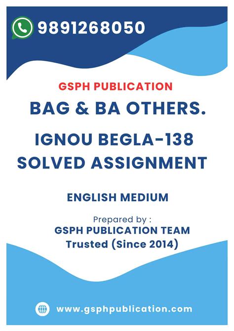 Ignou Begla 138 Solved Assignment Gsph Publication Ignou Solved