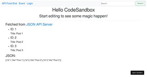 Api Front End Codesandbox