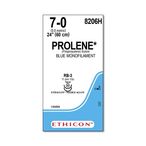 Prolene Polypropylene Suture With 7 0 Medline