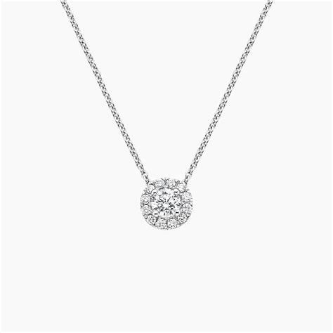 Diamond Halo Pendant In 18k White Gold Brilliant Earth